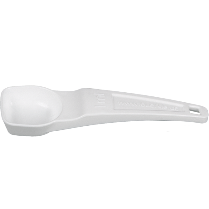 Disposable dosing spoon, white 1 ml 59 mm