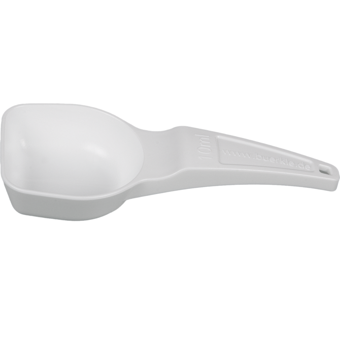 Disposable dosing spoon, white 10 ml 88 mm