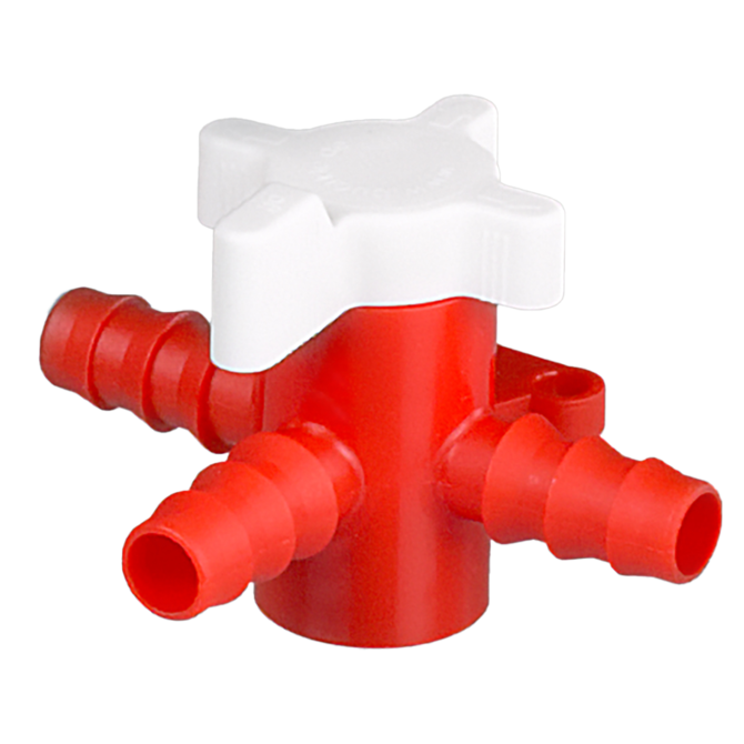 Three-way valves PP/PE rot 7 mm