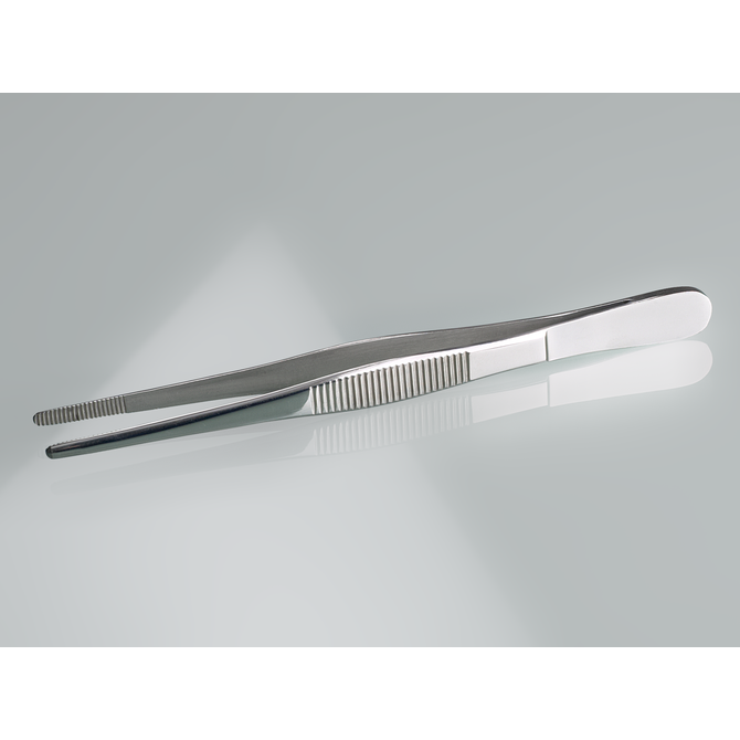 Forceps, stainless steel, blunt, straight 159 mm 4 mm