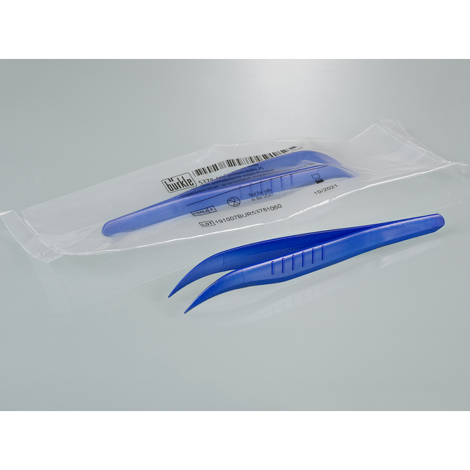 Detectable forceps, sterile, angled blau 130 mm