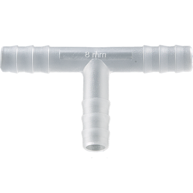 T-connectors PVDF farblos 7 mm